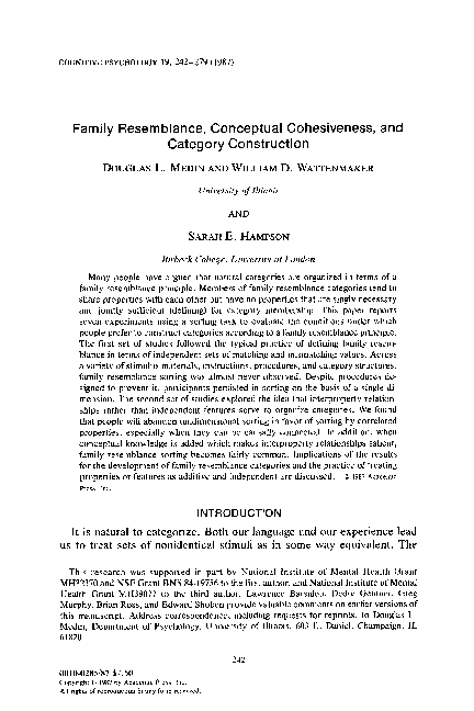 (PDF) Family resemblance, conceptual cohesiveness, and category ...