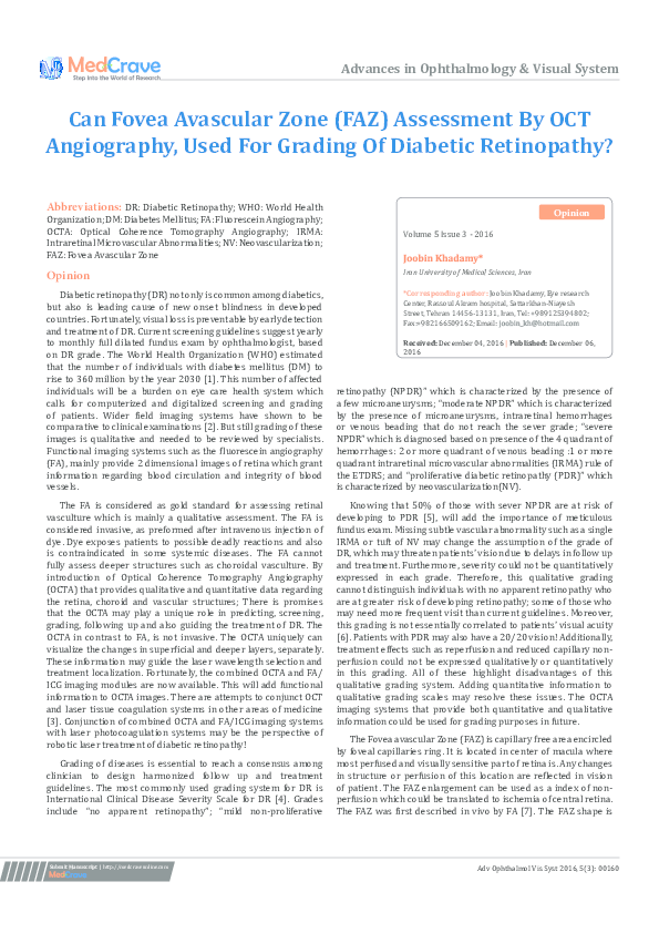 (PDF) Can Foveal Avascular Zone (FAZ) Assessment By OCT Angiography ...