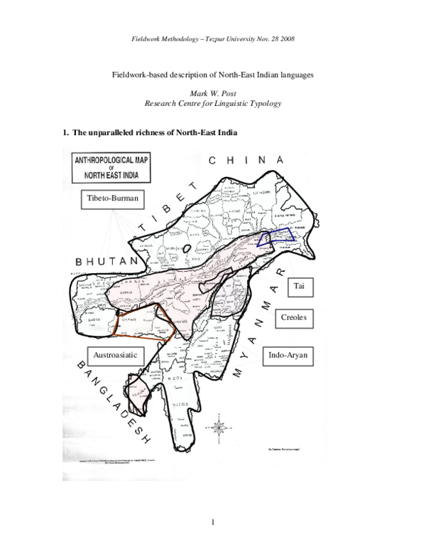 (PDF) Fieldwork-based description of North-East Indian languages.