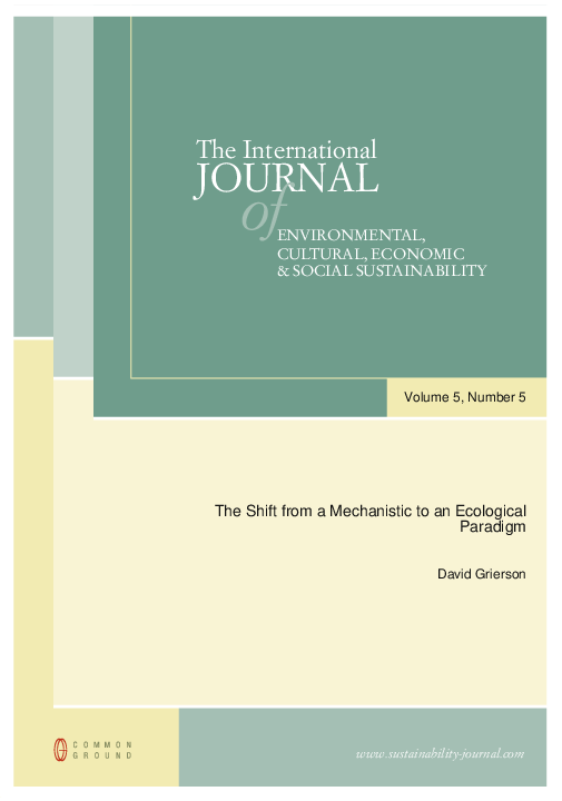 (PDF) The Shift from a Mechanistic to an Ecological Paradigm, David ...