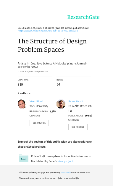 (PDF) The structure of Design Problem Spaces