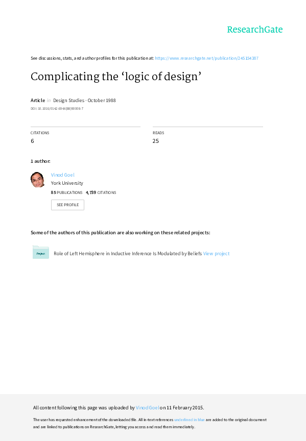 (PDF) Complicating the ‘logic of design’