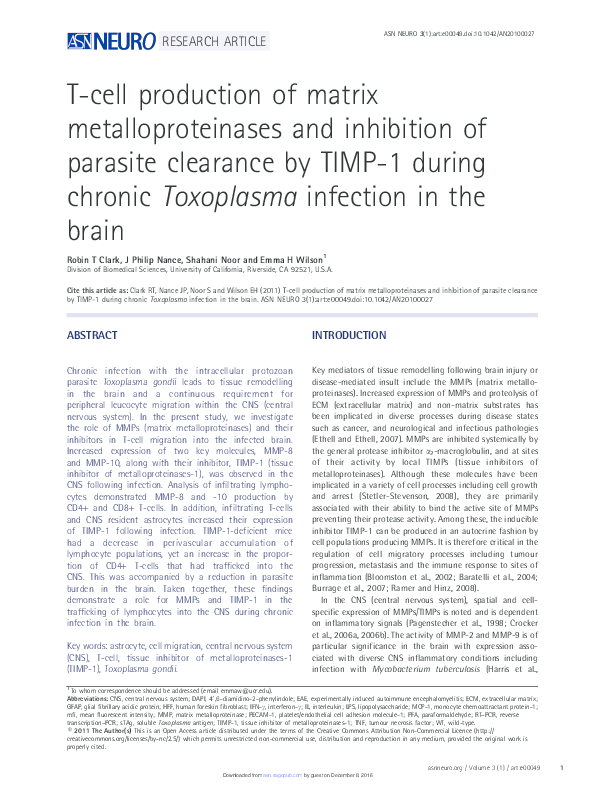 (PDF) T-cell production of matrix metalloproteinases and inhibition of ...