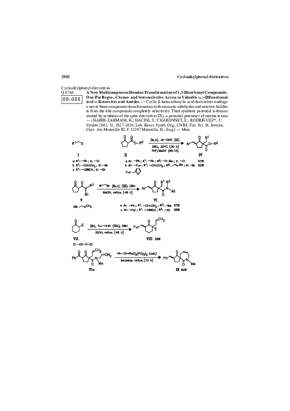 (PDF) A New Multicomponent Domino Transformation of 1, 3-Dicarbonyl Compounds: One-Pot Regio ...