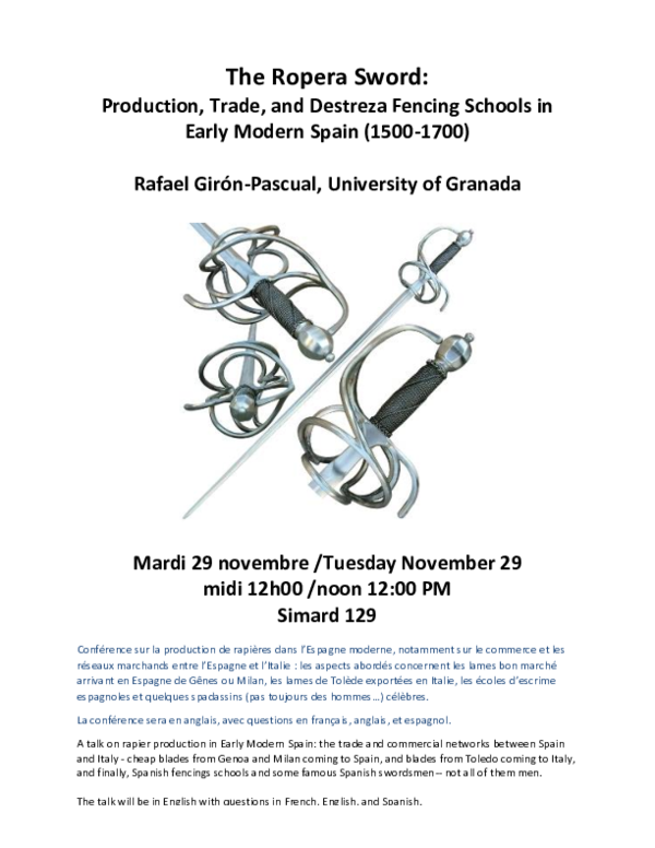 (PDF) The Ropera sword: Production, Trade, and Destreza Fencing Schools ...