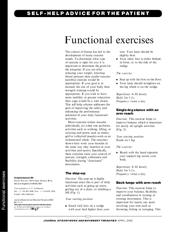 (PDF) Functional exercises