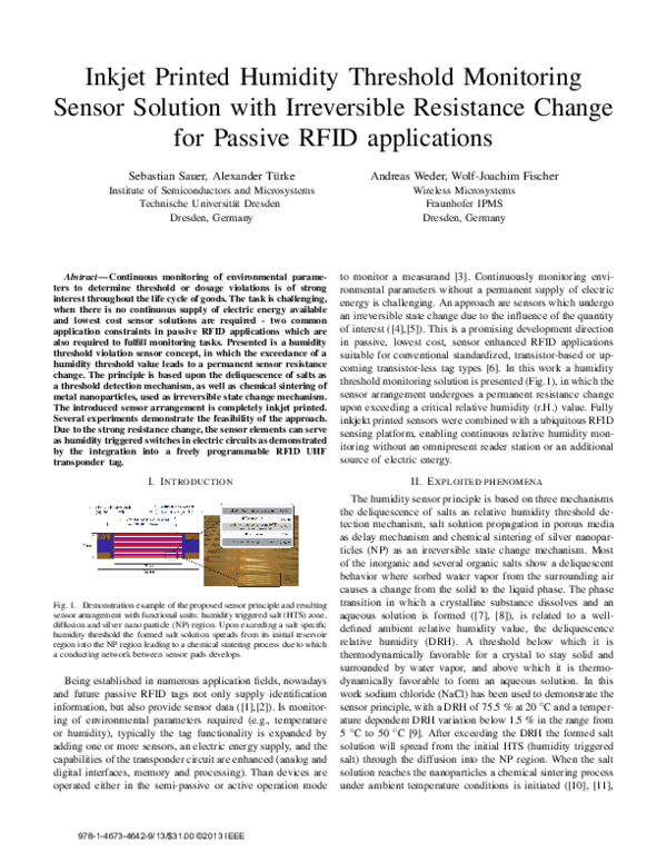 (PDF) Low-power humidity sensor for RFID applications | S. Haasl ...