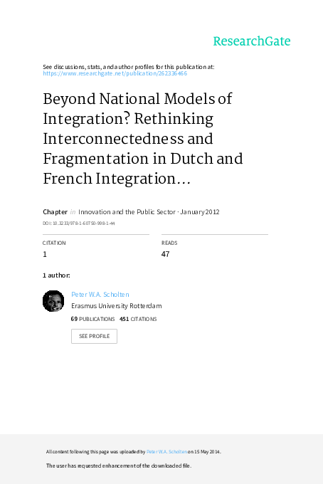 (PDF) Beyond National Models of Integration? Rethinking ...