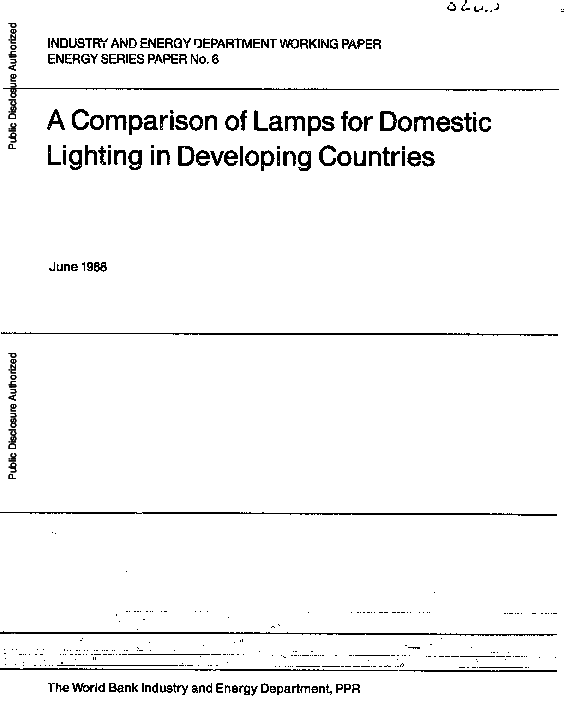 (PDF) A comparison of lamps for domestic lighting in developing countries