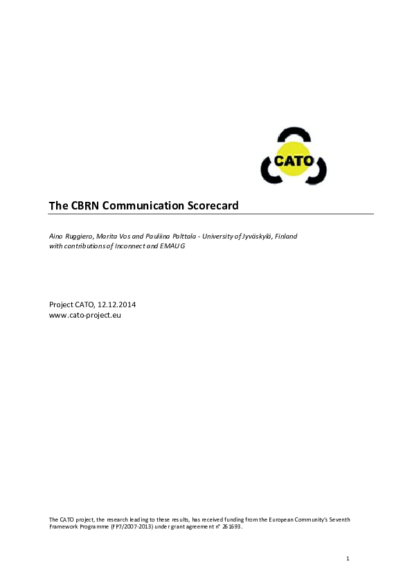 (PDF) CBRN Communication Scorecard