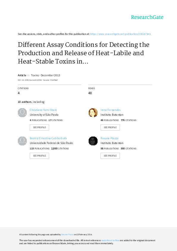 (PDF) Different Assay Conditions for Detecting the Production and ...
