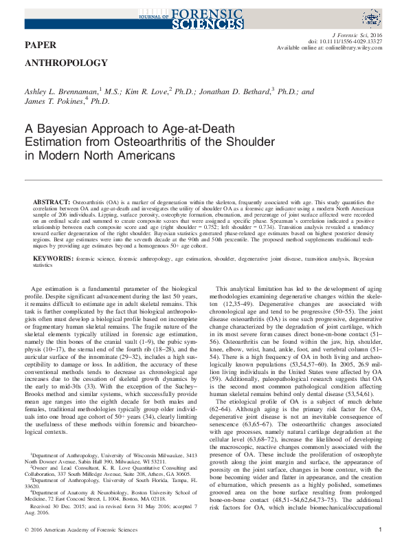 (PDF) The Use of Informative Priors in Bayesian Modeling Age-at-death ...