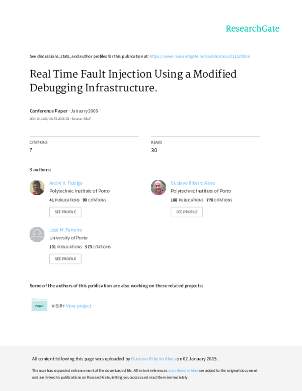 Pdf Real Time Fault Injection In Memory Elements