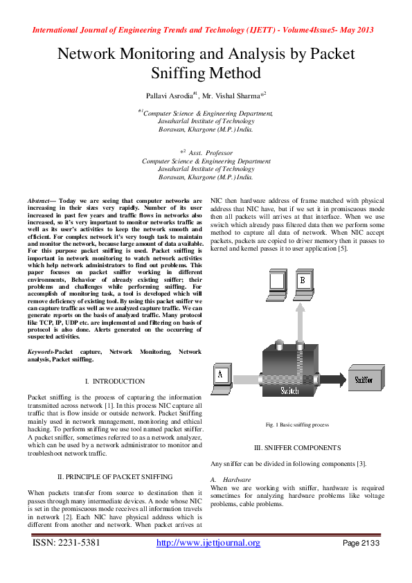 (PDF) Network Monitoring and Analysis by Packet Sniffing Method