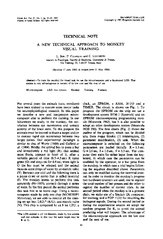 (PDF) A new technical approach to monkey visual training