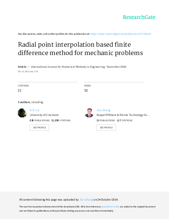 (PDF) Radial point interpolation based finite difference method for ...