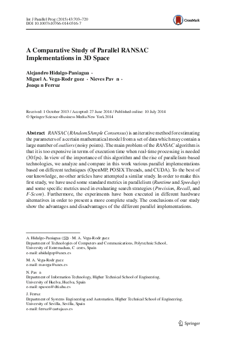 (PDF) A Comparative Study of Parallel RANSAC Implementations in 3D Space | Danielle Kwadjo ...