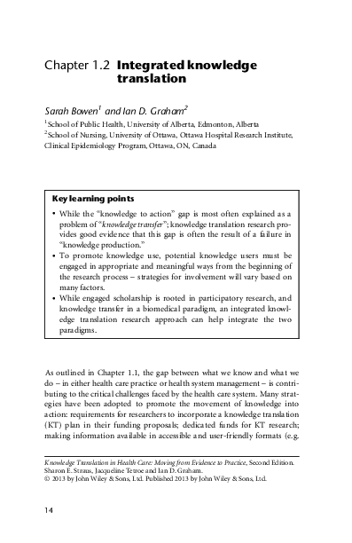 (PDF) Integrated knowledge translation