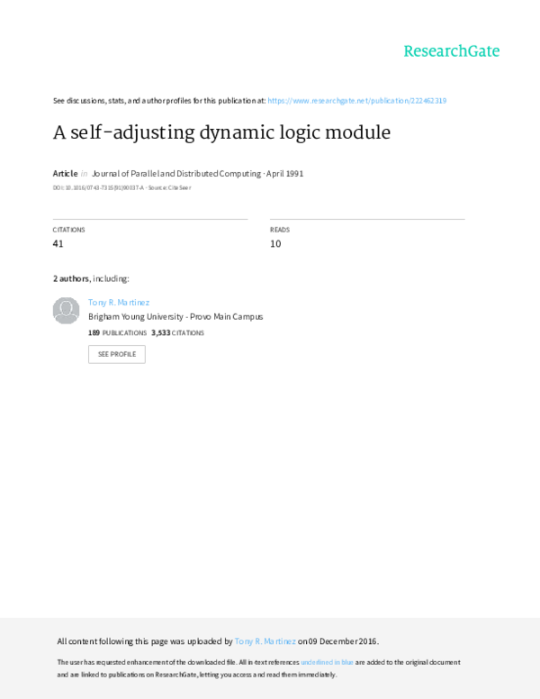 (PDF) A self-adjusting dynamic logic module