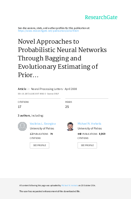 (PDF) Novel approaches to probabilistic neural networks through bagging and evolutionary ...