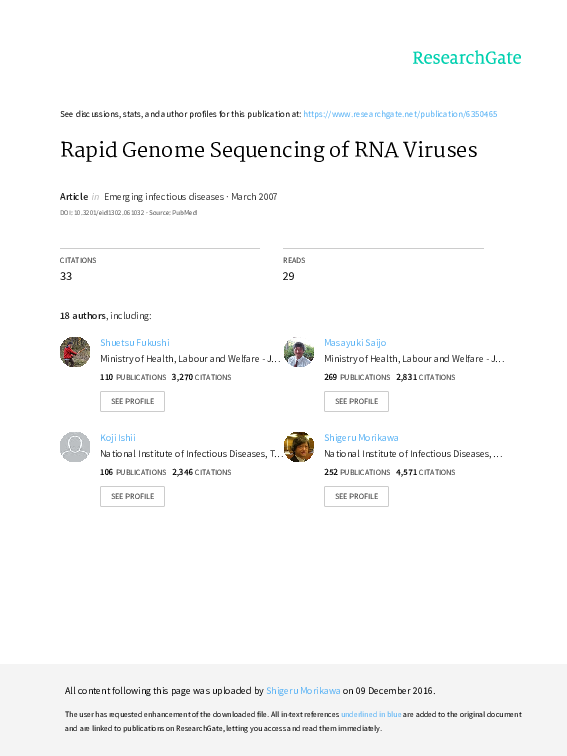(PDF) Complete viral RNA genome sequencing of ultra-low copy samples by ...