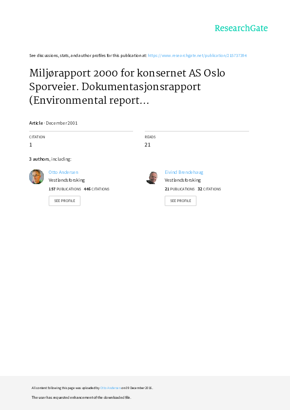 (PDF) Miljørapport 2000 for konsernet AS Oslo Sporveier ...