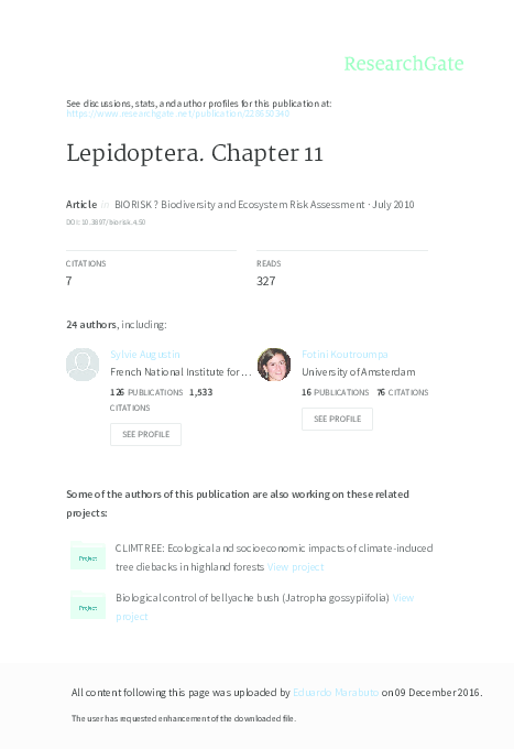 (PDF) Lepidoptera. Chapter 11