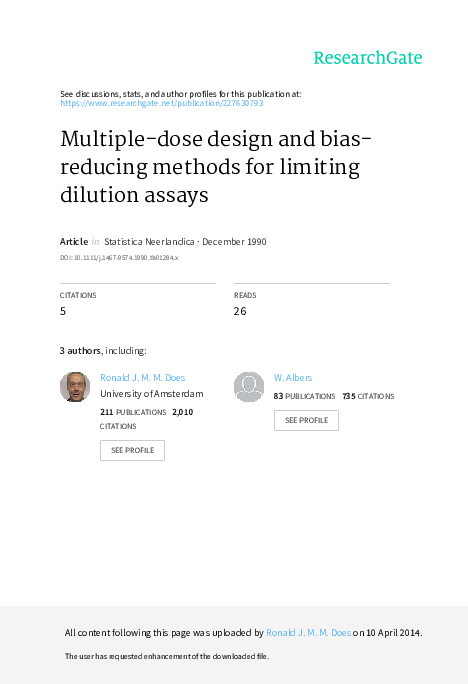 (PDF) Multiple-dose design and bias-reducing methods for limiting ...