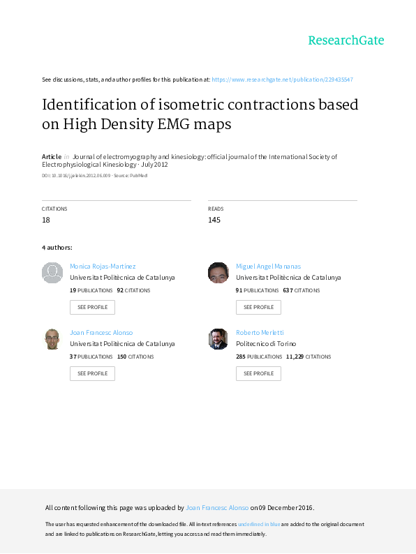 (PDF) Identification of isometric contractions based on High Density ...
