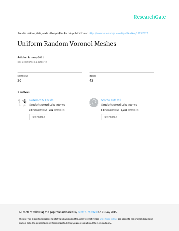 (PDF) Uniform Random Voronoi Meshes