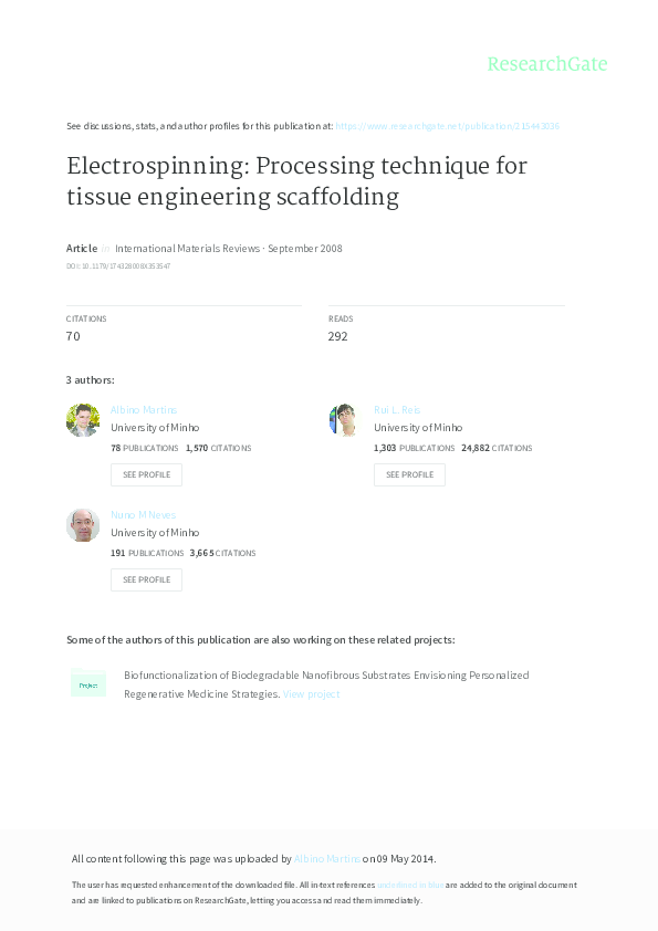 (PDF) Electrospinning for skin tissue engineering and drug-eluting antimicrobial biomaterials ...
