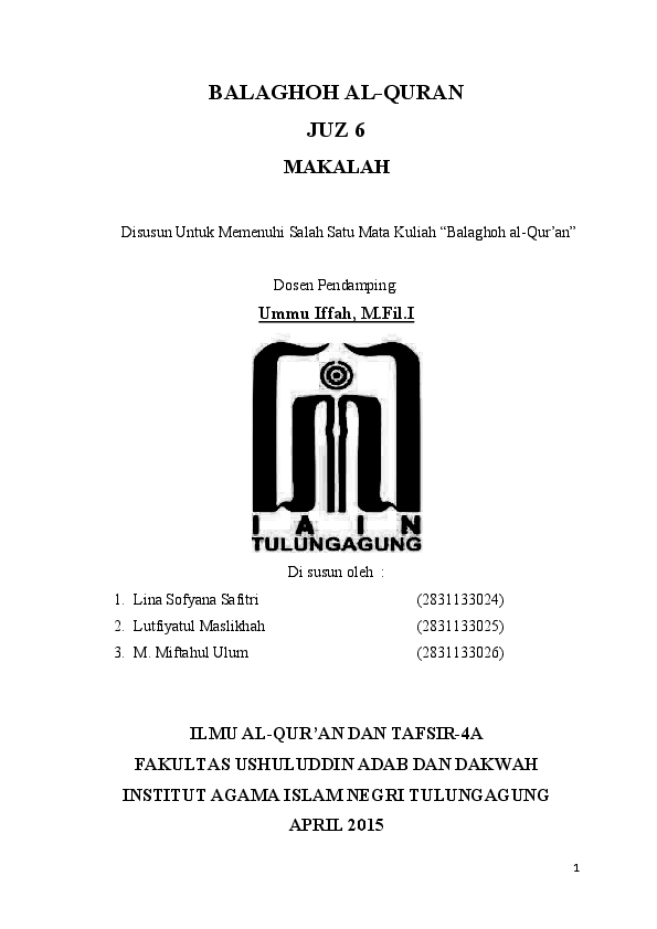 (PDF) Balaghoh dalam al Qur an Juz 6
