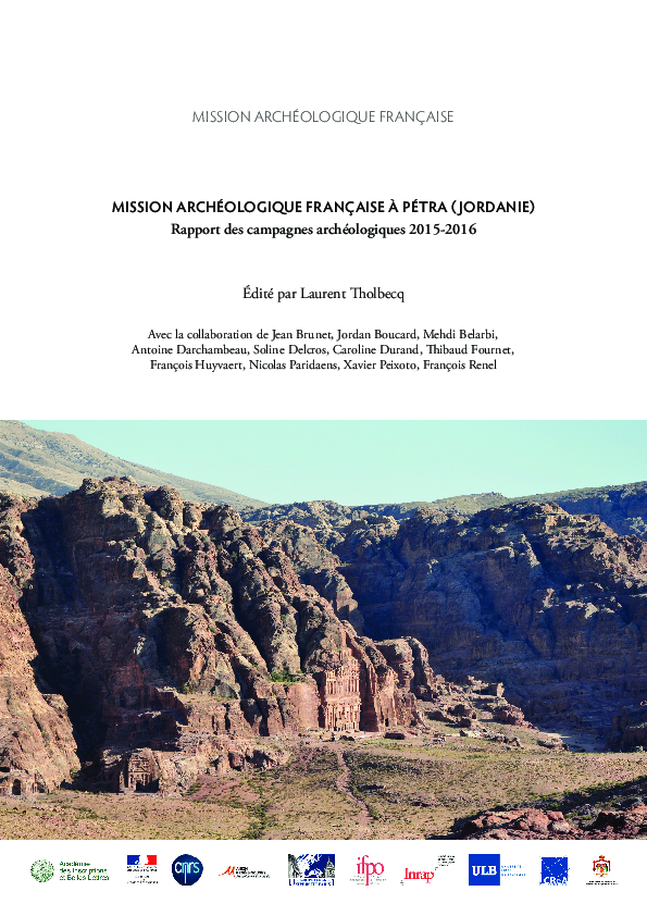 (PDF) (2016) J. BOUCARD, L. THOLBECQ, Pétra - Le mwtb du Jabal Khubthah ...