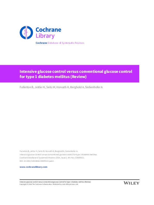 (PDF) Intensive glucose control versus conventional glucose control for ...