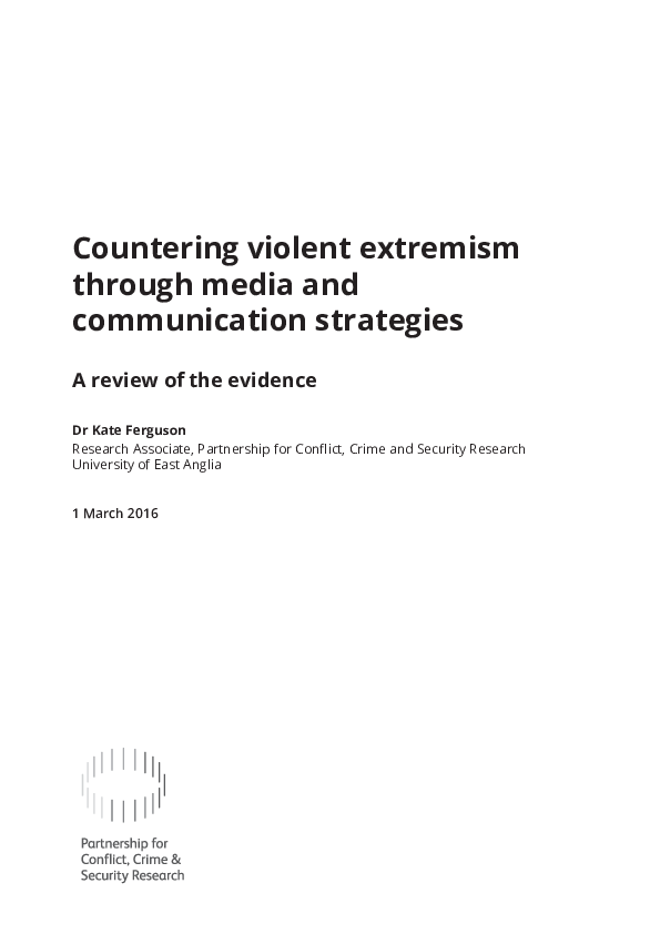 (PDF) Countering violent extremism through media and communication ...