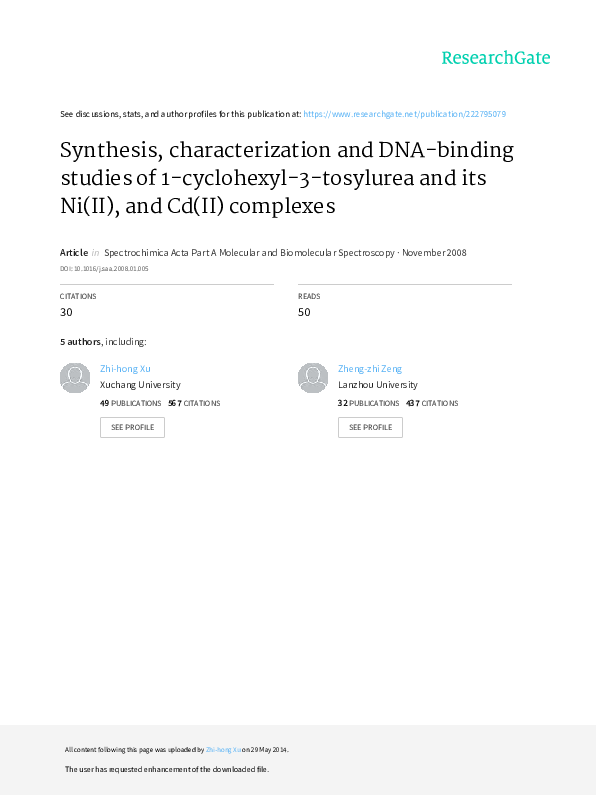 (PDF) Synthesis, characterization and DNA binding studies of new ruthenium (II) bisterpyridine ...