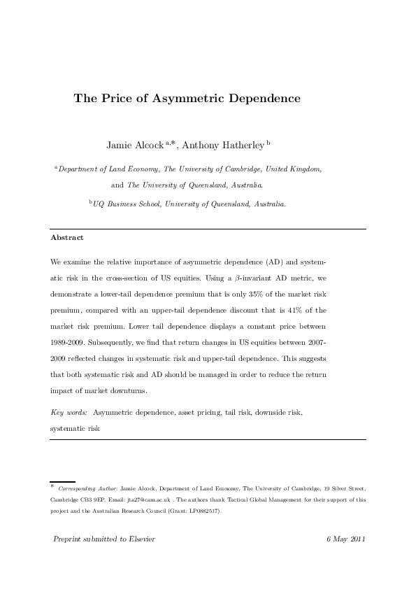 (PDF) The Price of Asymmetric Dependence