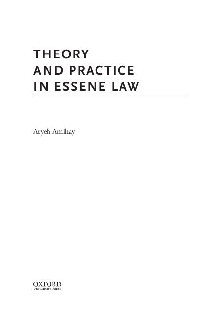 (PDF) Theory and Practice in Essene Law