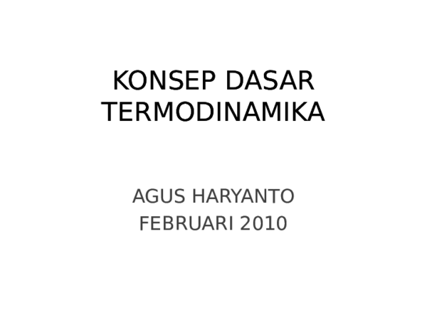(PPT) Konsep dasar termodinamika
