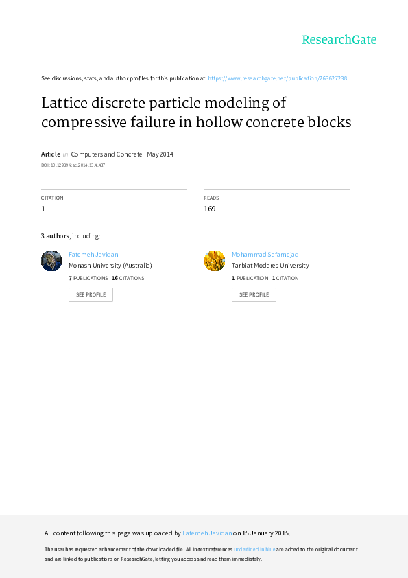 (PDF) Lattice discrete particle modeling of compressive failure in hollow concrete blocks ...