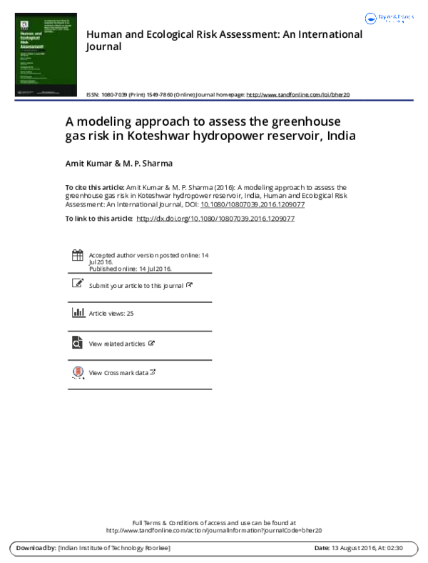 (PDF) Human and Ecological Risk Assessment: An International Journal A ...