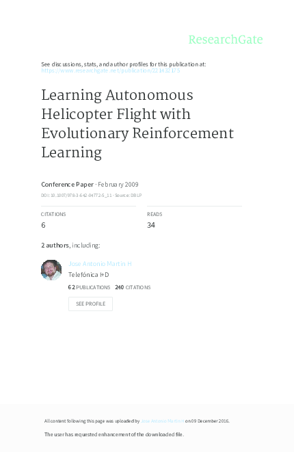 (PDF) Learning autonomous helicopter flight with evolutionary ...