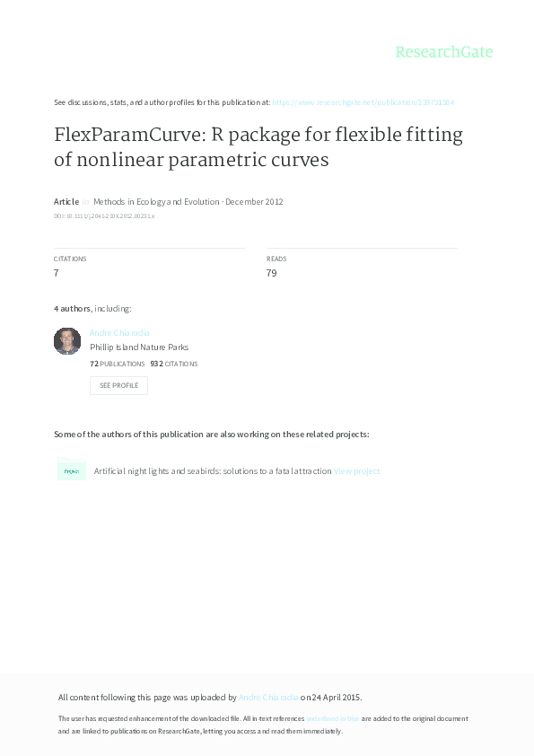 (PDF) FlexParamCurve: R package for flexible fitting of nonlinear parametric curves