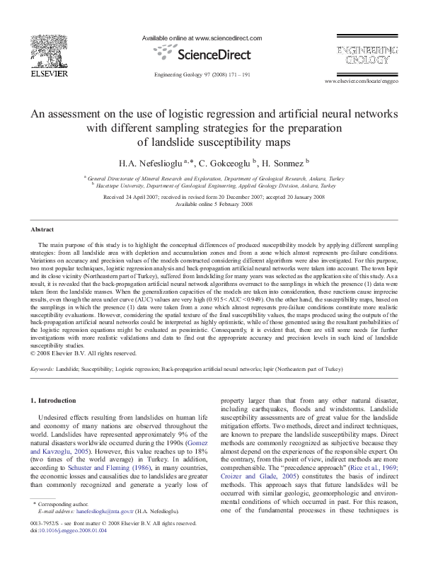 Pdf An Assessment On The Use Of Logistic Regression And Artificial