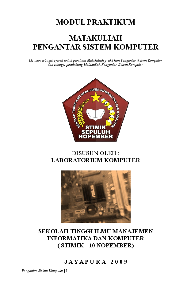 (DOC) MODUL PRAKTIKUM PENGANTAR SISTEM KOMPUTER