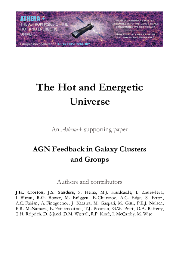 (PDF) The Hot and Energetic Universe AGN Feedback in Galaxy Clusters ...