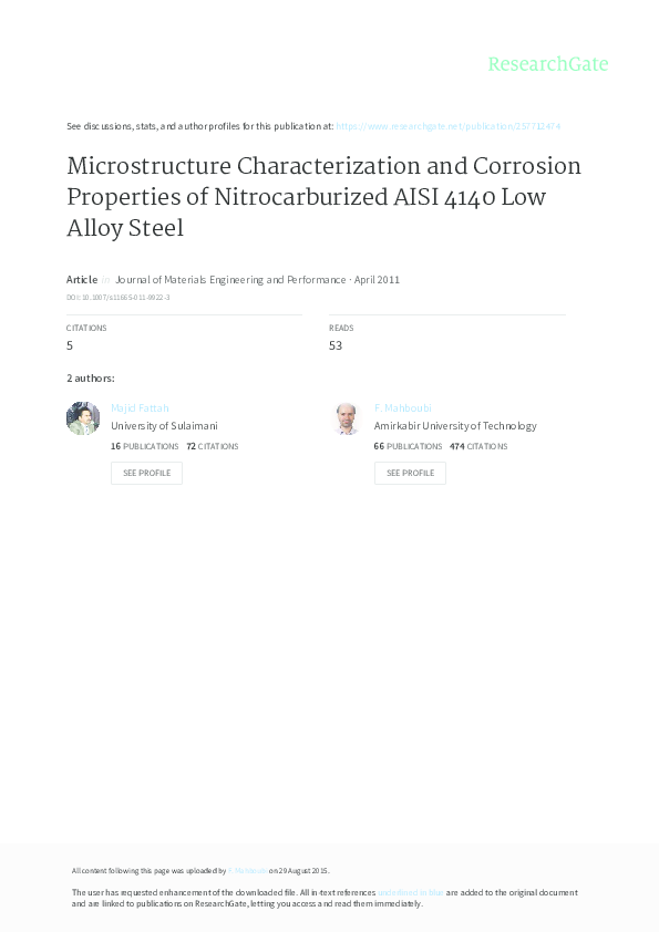 (PDF) Microstructure Characterization and Corrosion Properties of ...