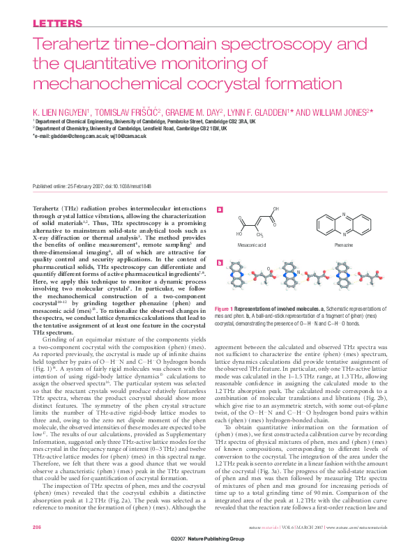 (PDF) Terahertz time-domain spectroscopy and the quantitative monitoring of mechanochemical ...