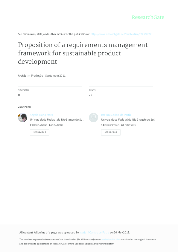 (PDF) Proposition of a requirements management framework for ...