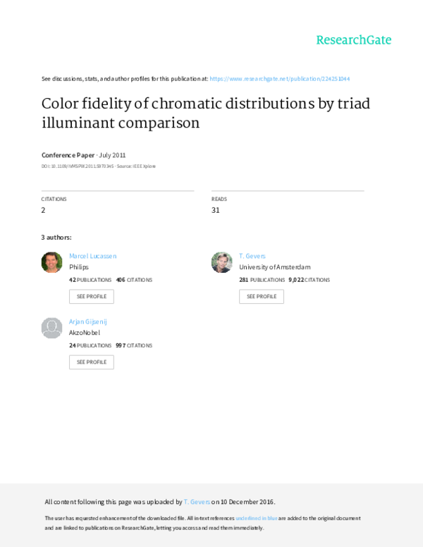 (PDF) Color fidelity of chromatic distributions by triad illuminant ...